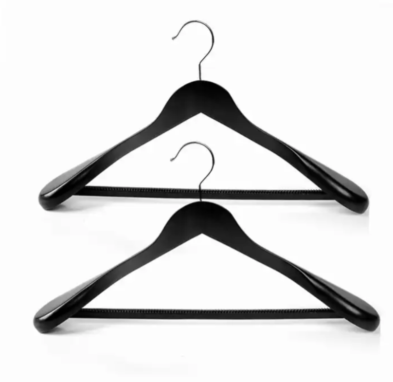 Black Wide Shoulder Wooden Hanger – Chaaban Bros