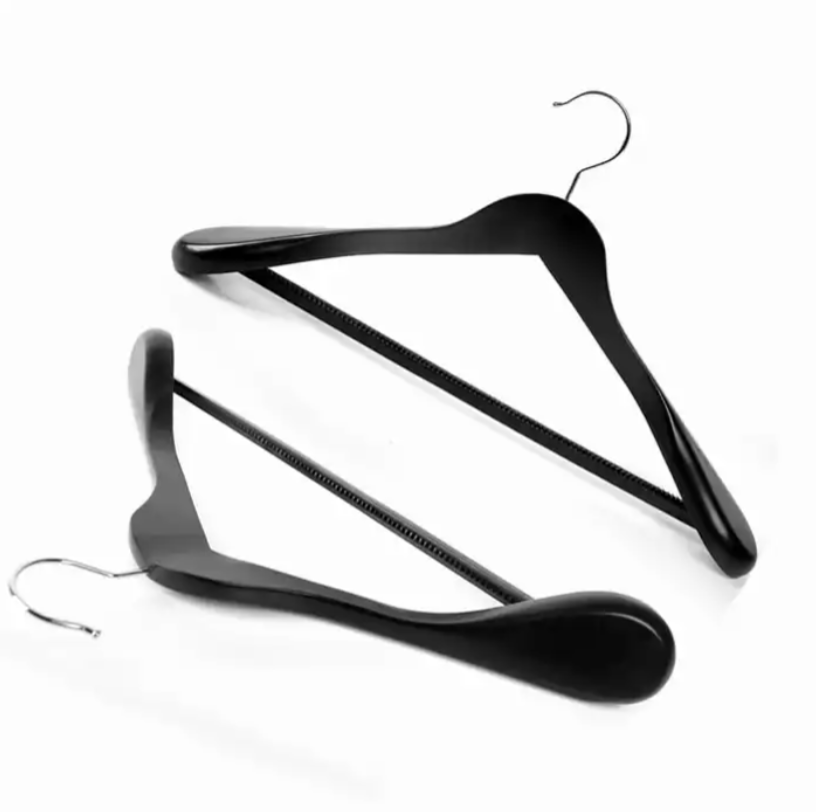 Black Wide Shoulder Wooden Hanger – Chaaban Bros